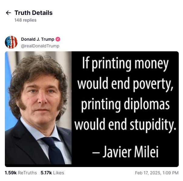 Escândalo envolvendo Milei chega aos EUA - Crusoé